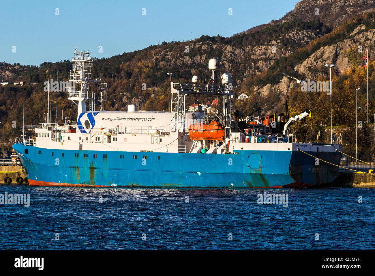 Research and survey ship Sea Explorer (built 1976) in the port of ...