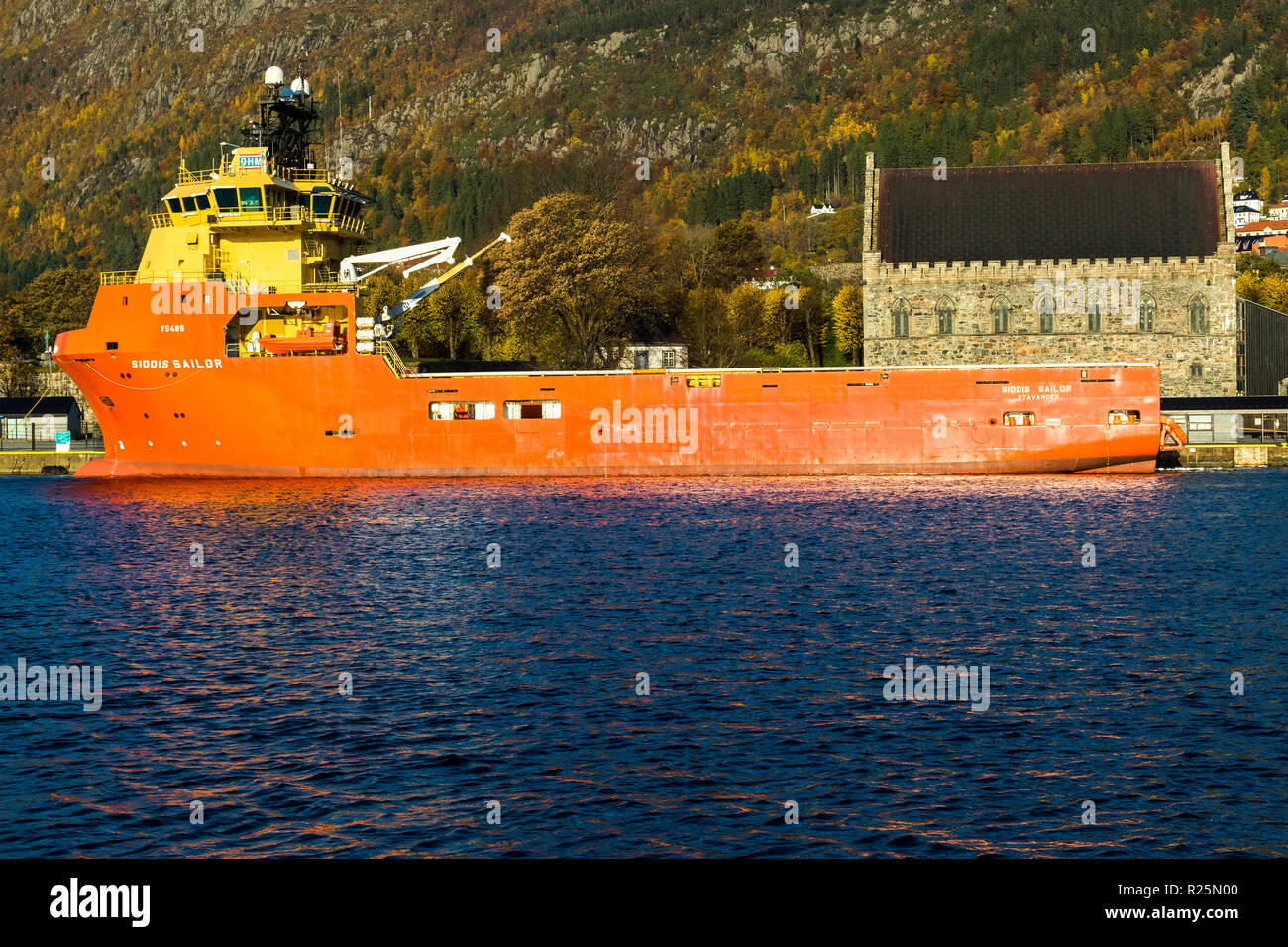 Offshore PSV platform supply vessel Siddis Sailor berthed at ...