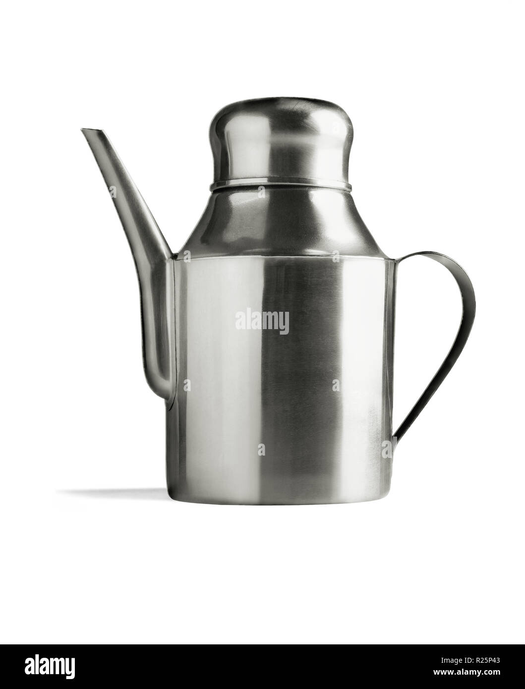 Stainless Steel Metal Oil Decanter on White Background Stock Photo - Alamy