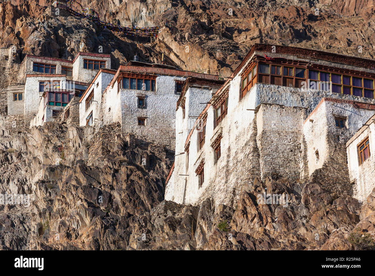 Buildings of Karsha Monastery, Zanskar, Jammu and Kashmir, India Stock ...
