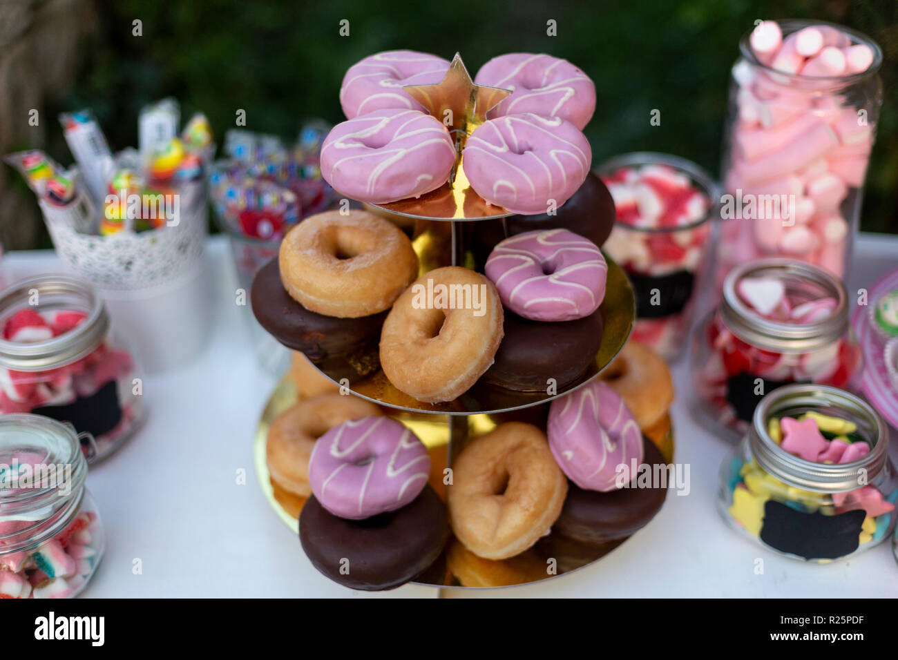 sweet candy bar for events Stock Photo - Alamy