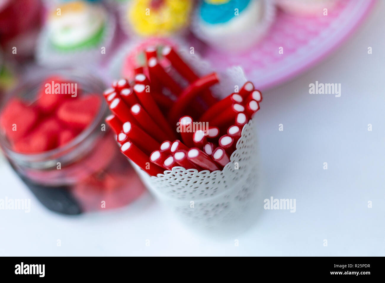 sweet candy bar for events Stock Photo - Alamy