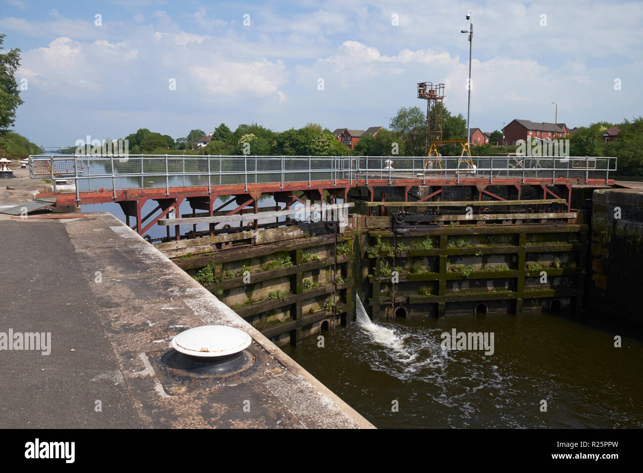 Lock gates for the Manchester Ship Canal at Latchford, Warrington ...