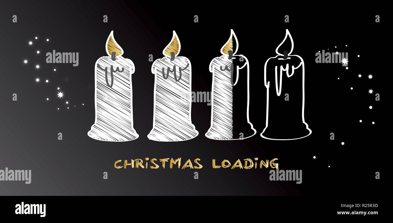 Christmas is loading. Progress bar with candles showing loading of ...