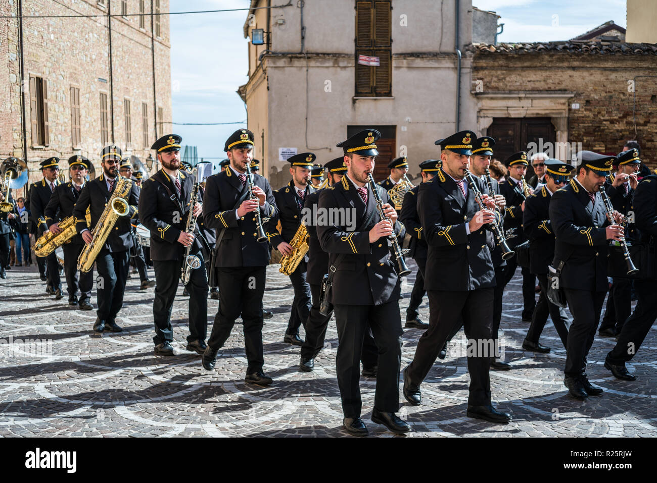 Easter processions in the street of the village Penne, Italy, Europe ...