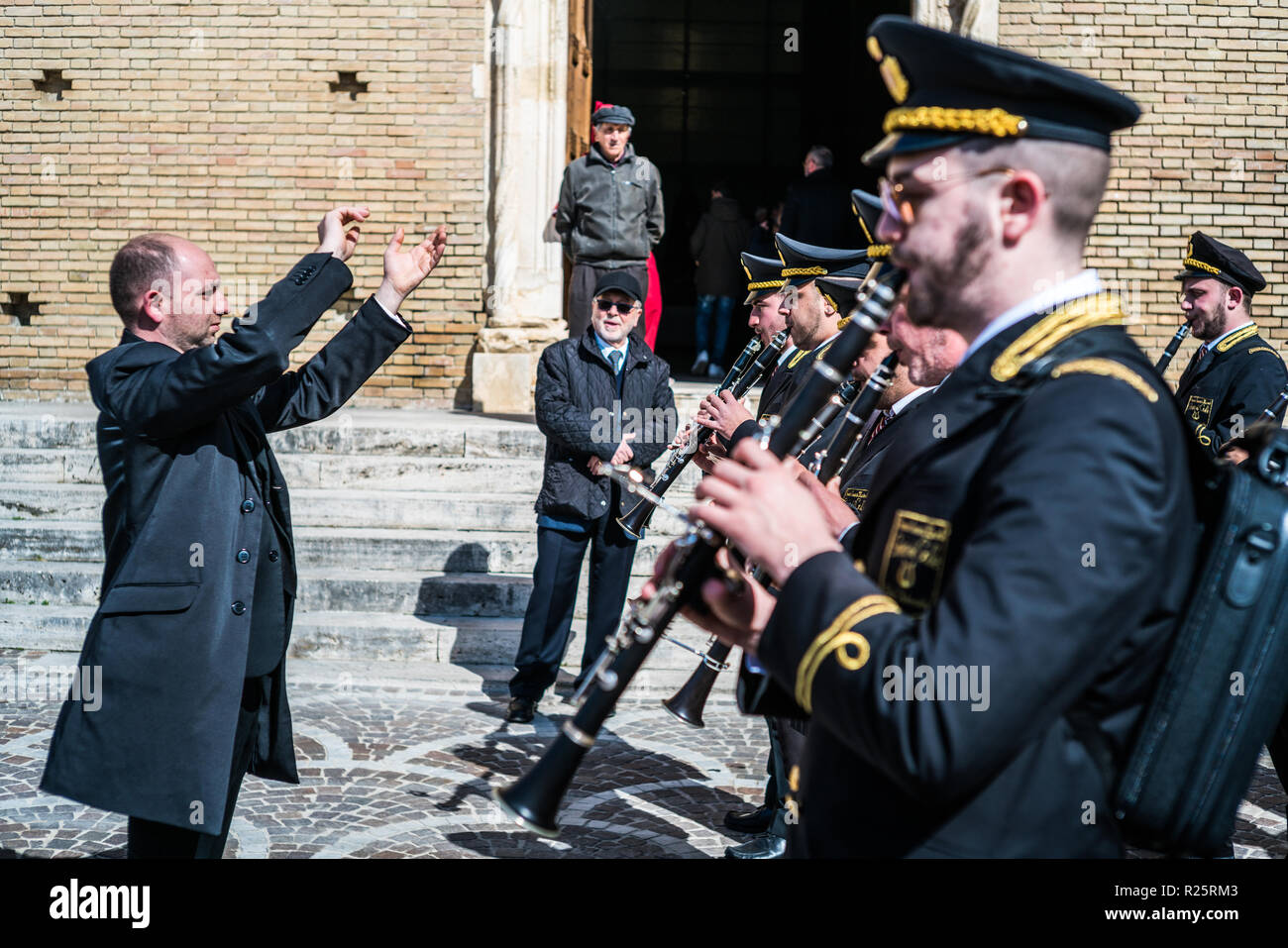 Easter processions in the street of the village Penne, Italy, Europe ...