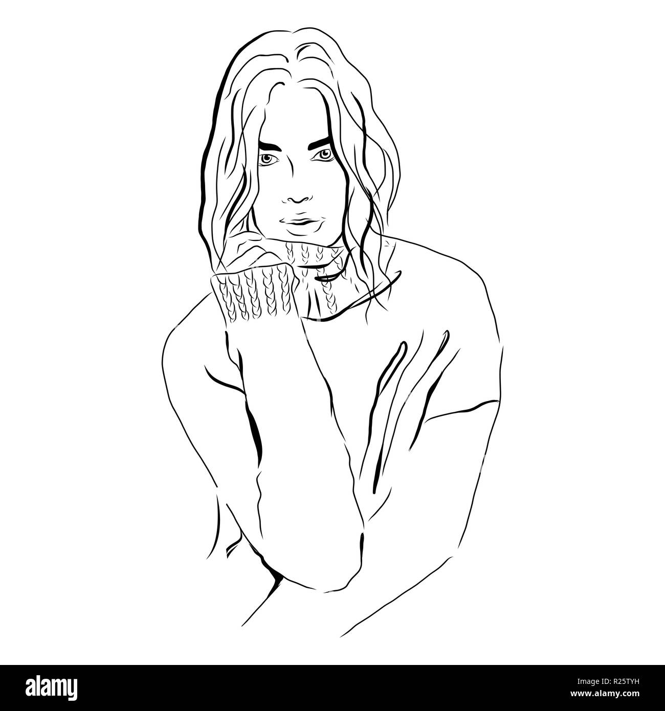Diva sketch outline hi-res stock photography and images - Alamy