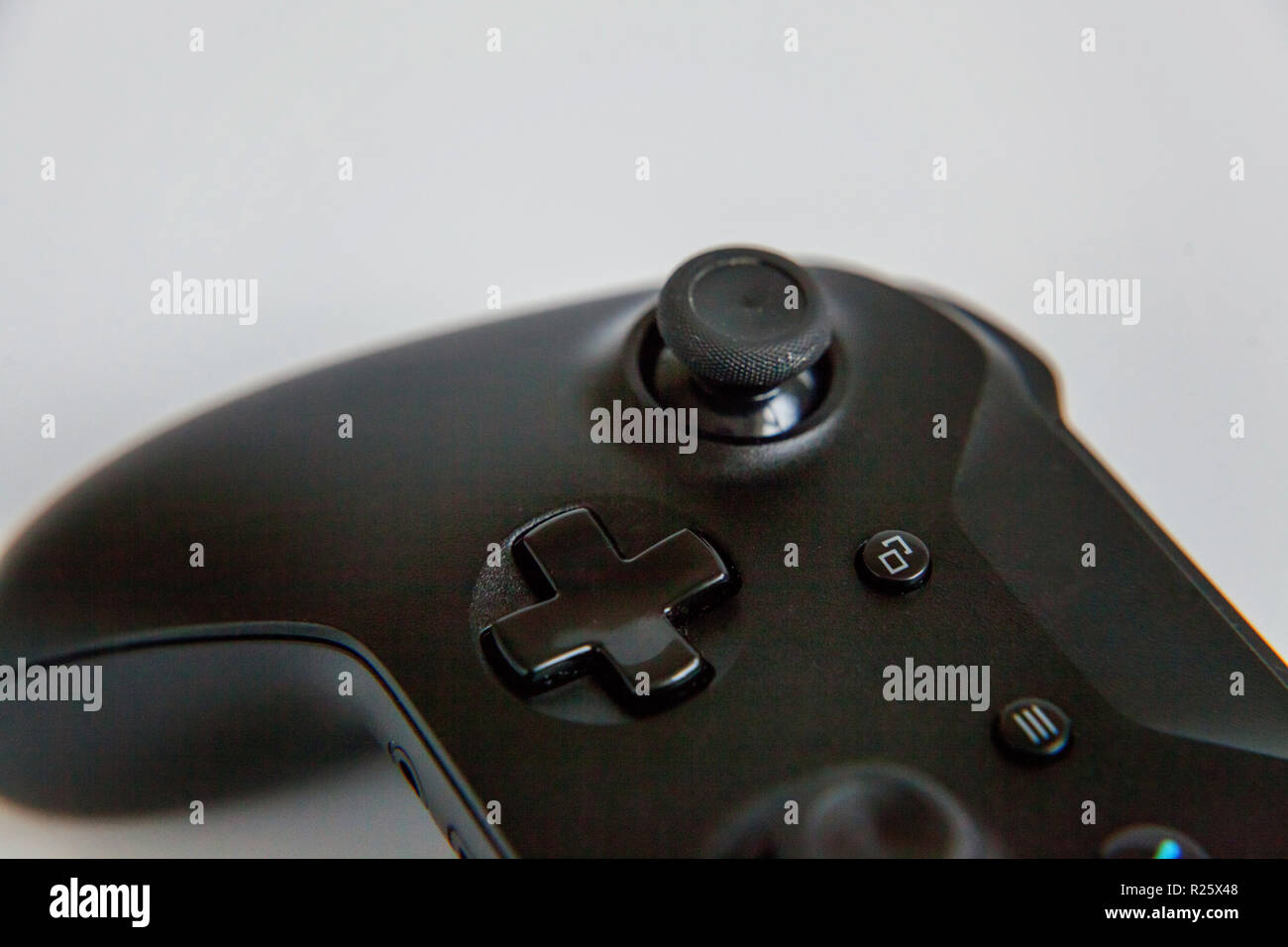 Black Joystick Gamepad Game Console Isolated On White Background Computer Gaming Technology