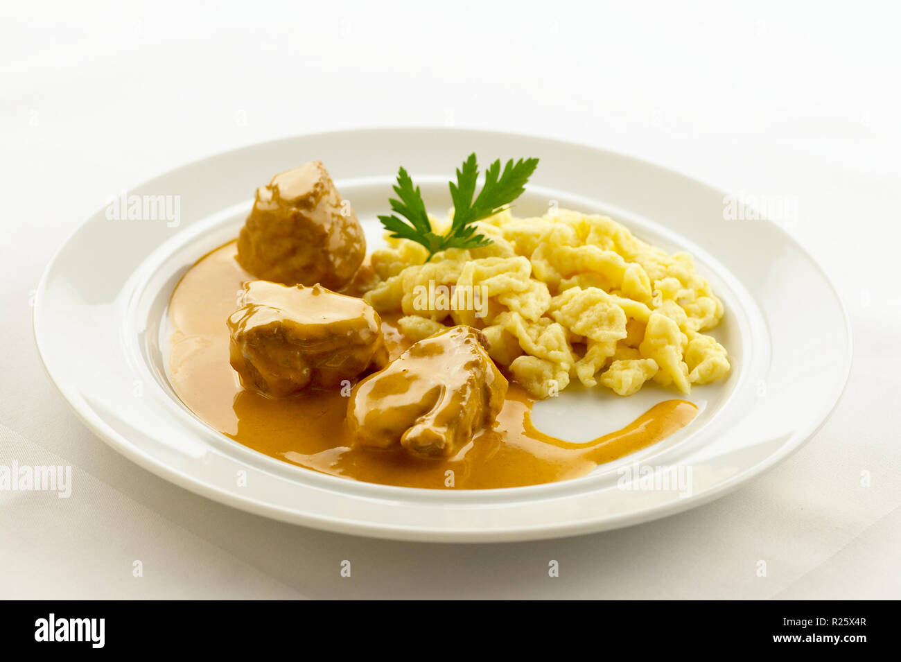 Restaurant Plachuta, Wien, Austria Kalbsgulasch mit Nockerln Stock ...