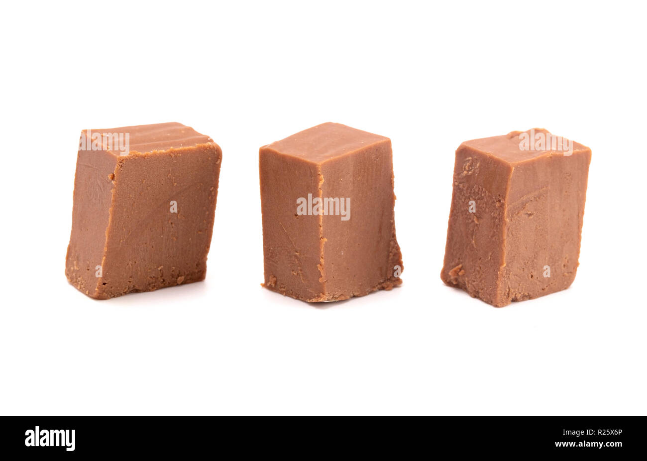 Traditional Chocolate Fudge on a White Background Stock Photo - Alamy