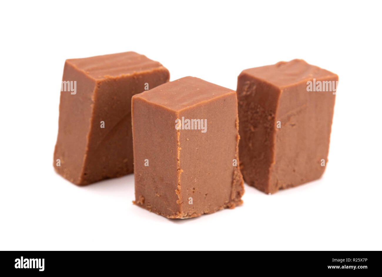 Traditional Chocolate Fudge on a White Background Stock Photo - Alamy
