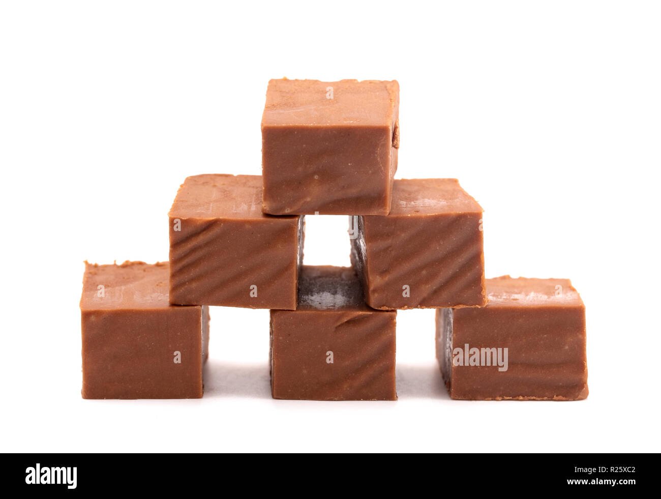 Traditional Chocolate Fudge on a White Background Stock Photo - Alamy