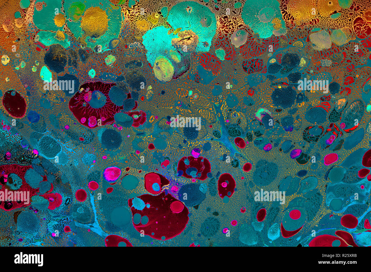 Traditional Ottoman Turkish abstract marbling art patterns as ...