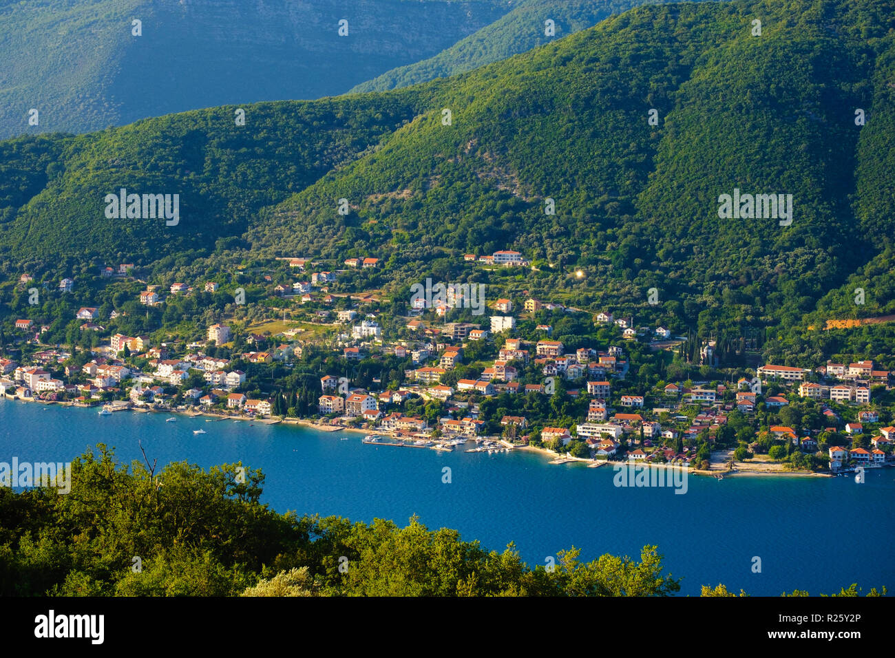 Kumbor, near Herceg Novi, view from Lustica Peninsula, Outer Bay of ...
