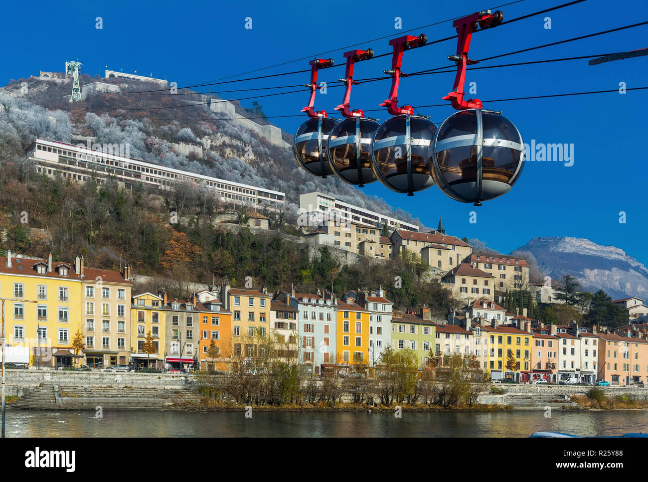 Cable car of Grenoble is transportation landmark in France outdoor ...