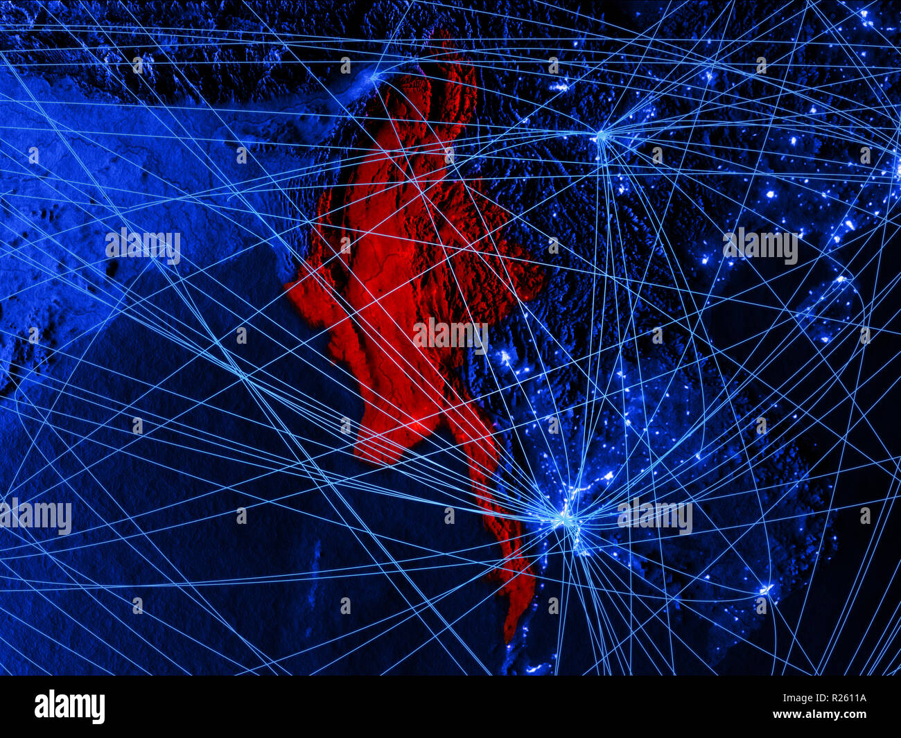 Myanmar digital map hi-res stock photography and images - Alamy