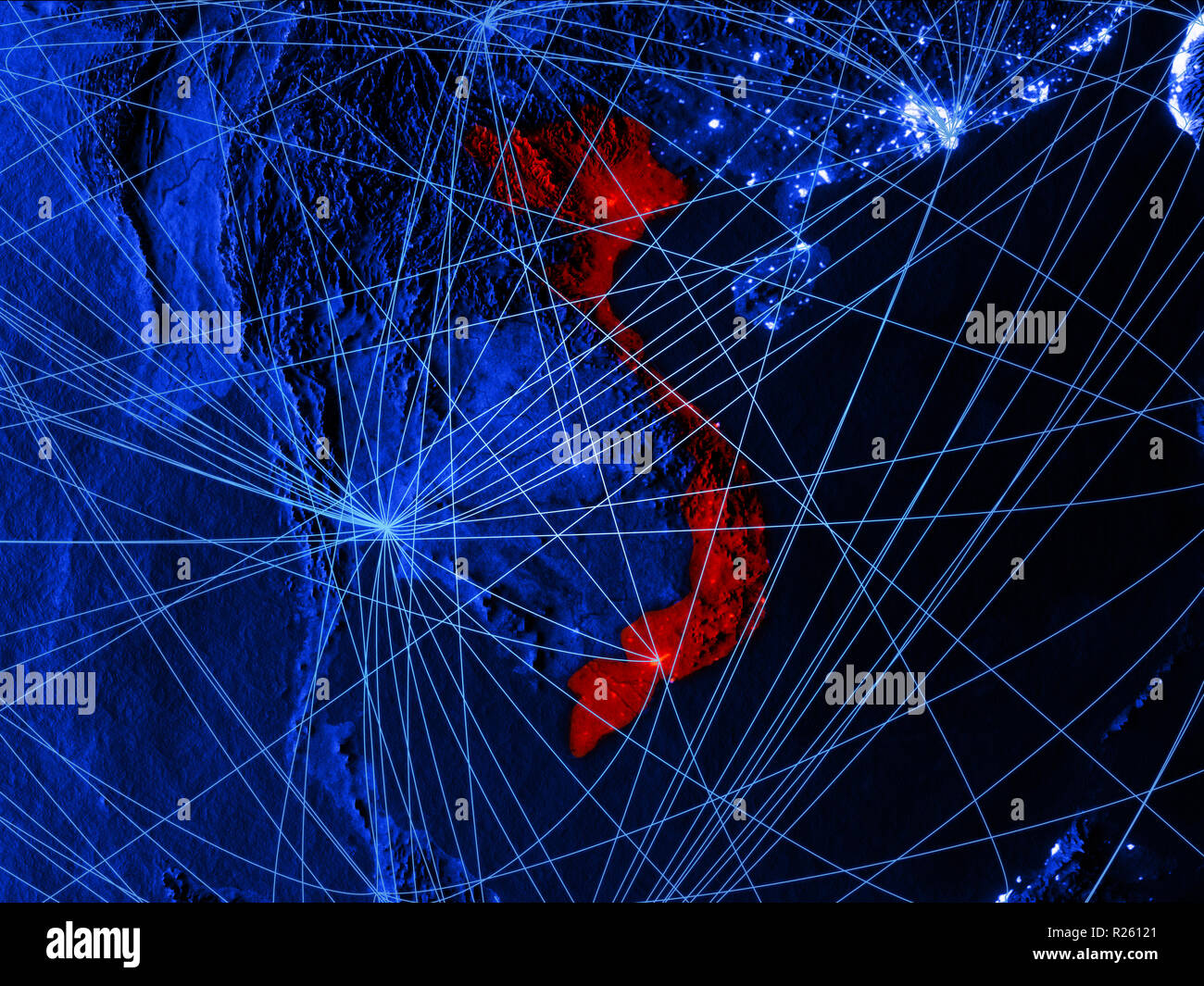 Vietnam digital map hi-res stock photography and images - Alamy