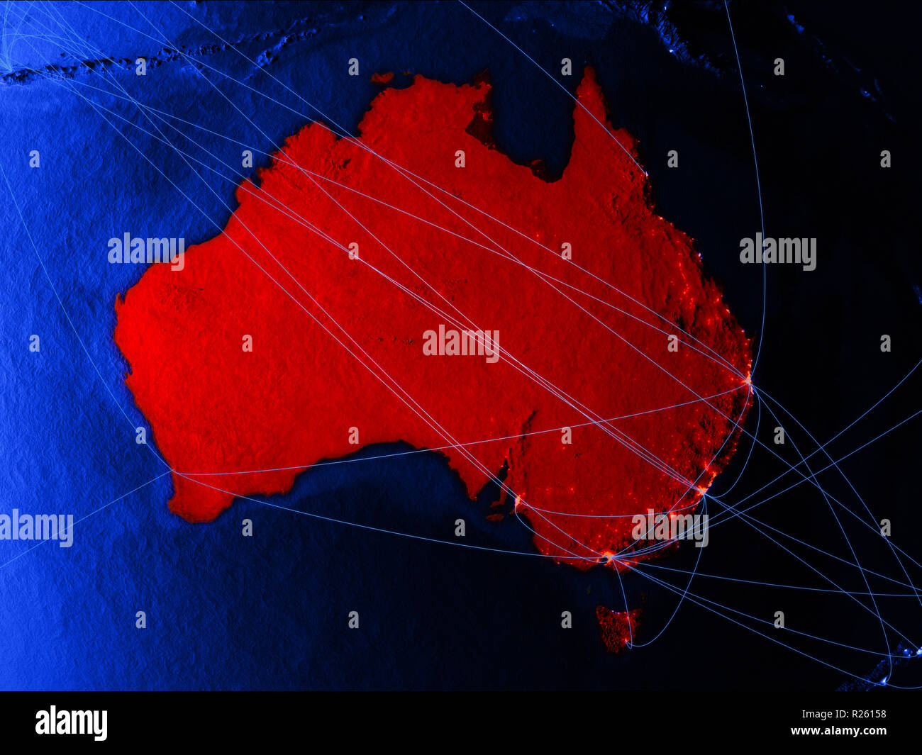 Map of australia with cities hi-res stock photography and images - Alamy