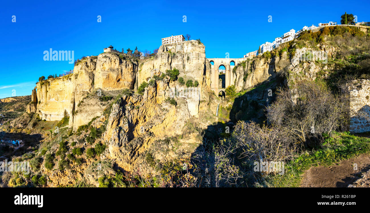 Village on cliff malaga spain hi-res stock photography and images - Alamy