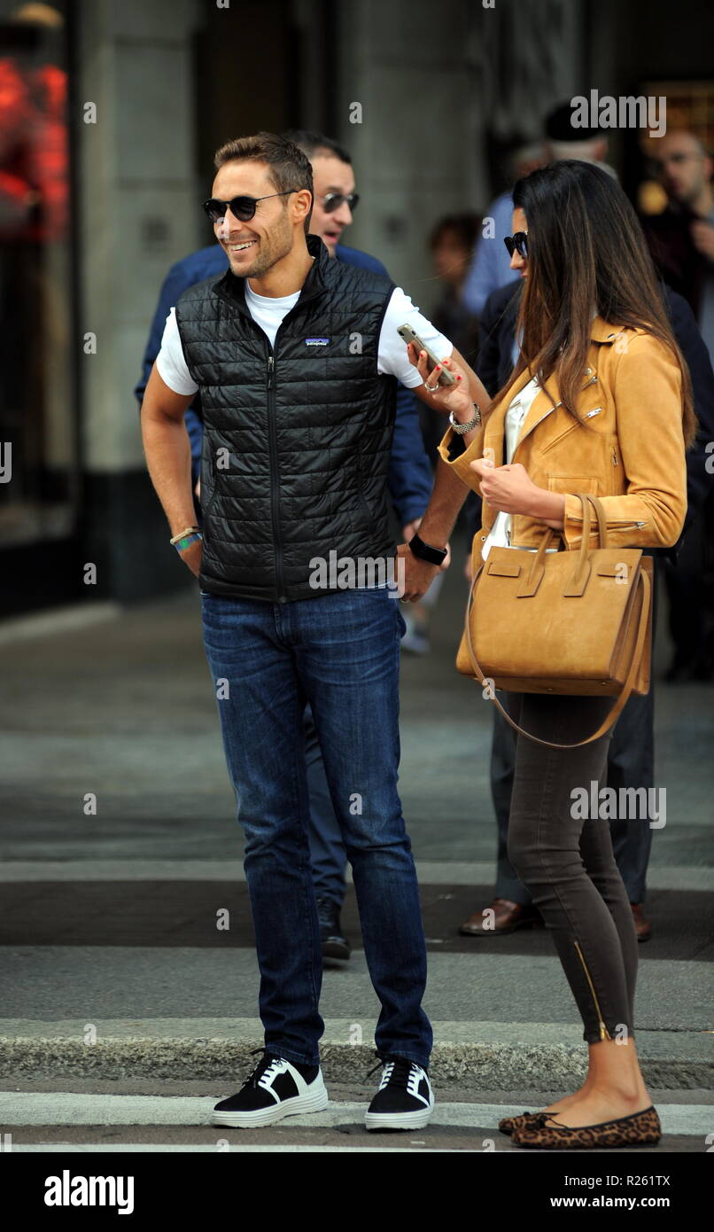 Daniela Ferolla, former Miss Italy 2001, Massimiliano Ossini, and his ...