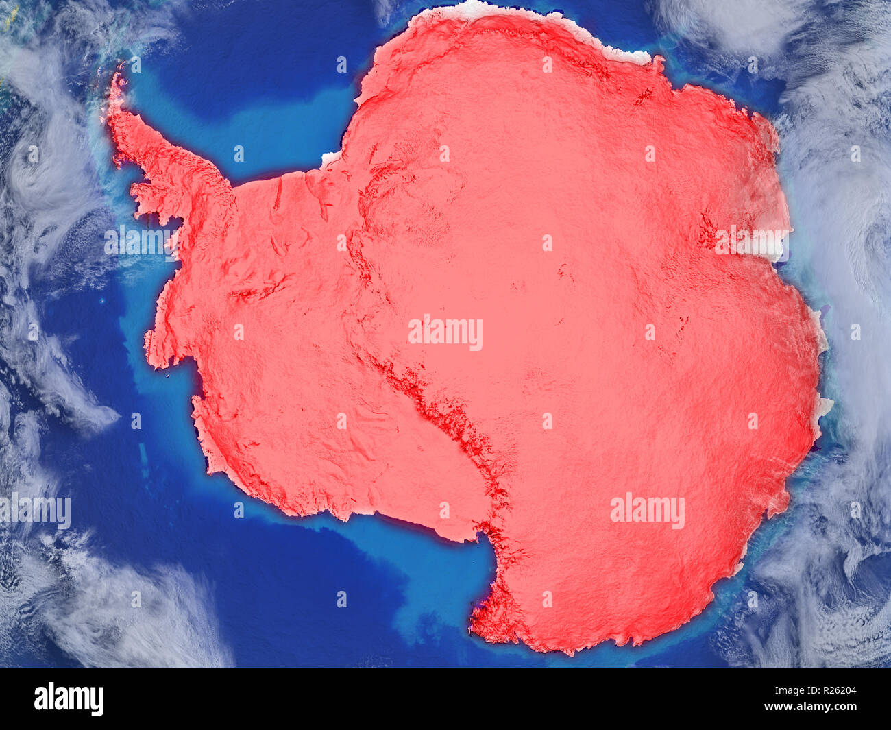Antarctica on realistic model of planet Earth with very detailed planet ...