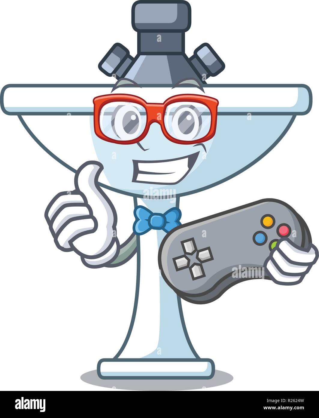 Gamer on bath room cartoon sink shape Stock Vector Image & Art - Alamy