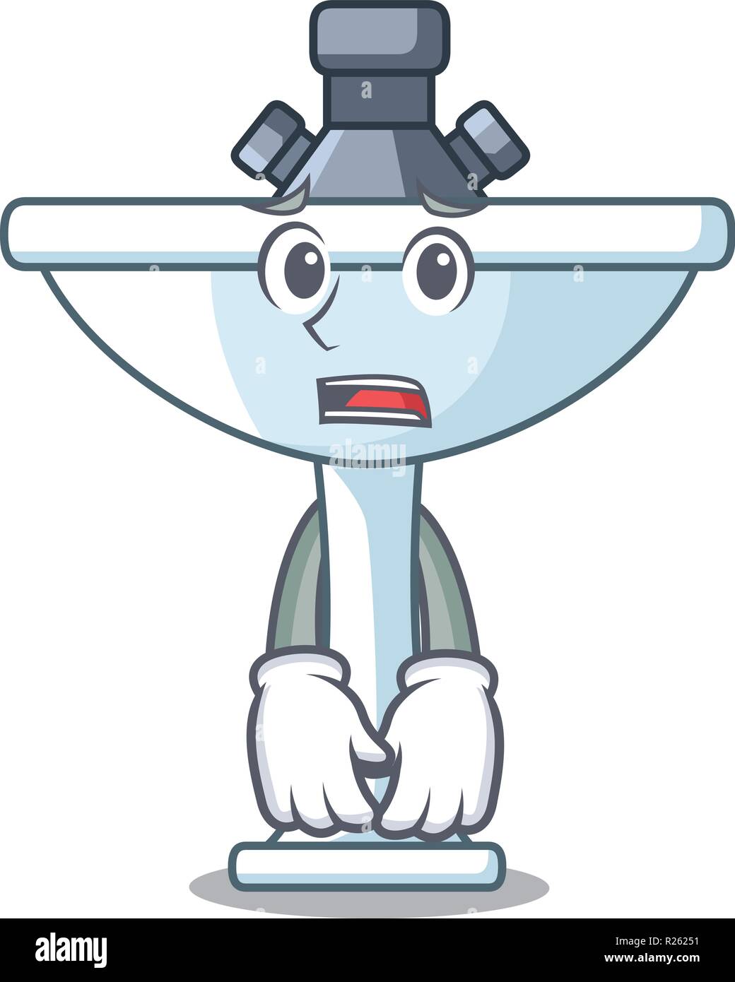 Afraid on bath room cartoon sink shape Stock Vector Image & Art - Alamy
