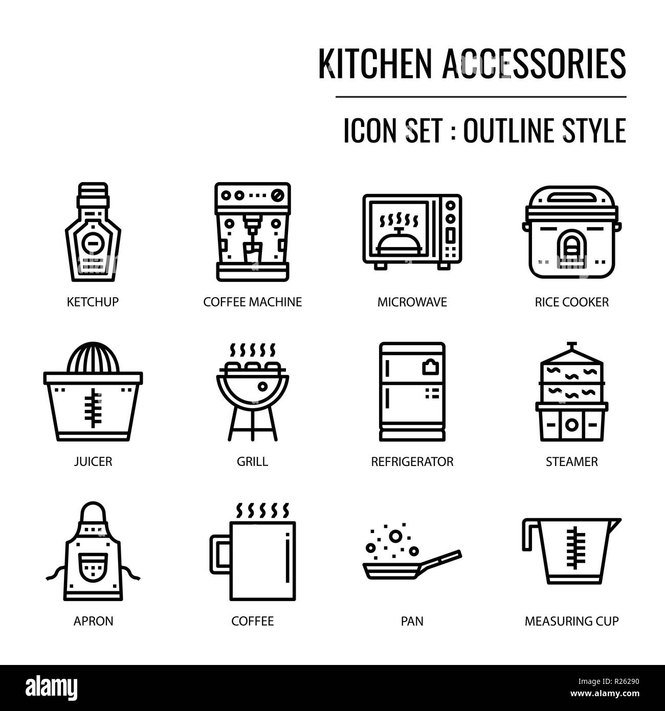 White kitchen apron icon isolated Black and White Stock Photos & Images ...