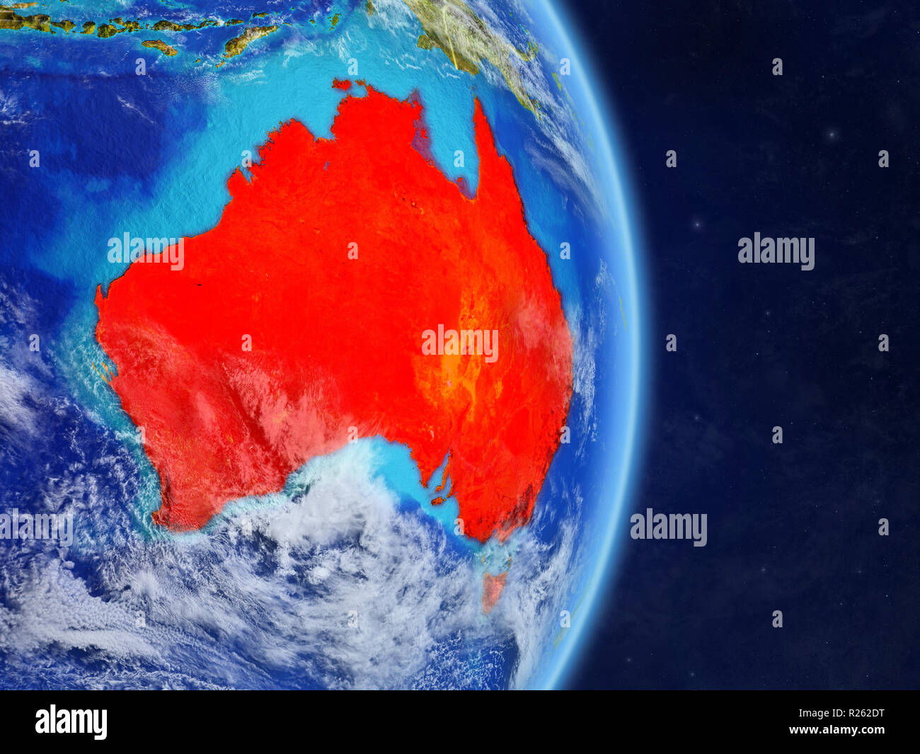 Australia on planet planet Earth with country borders. Extremely ...
