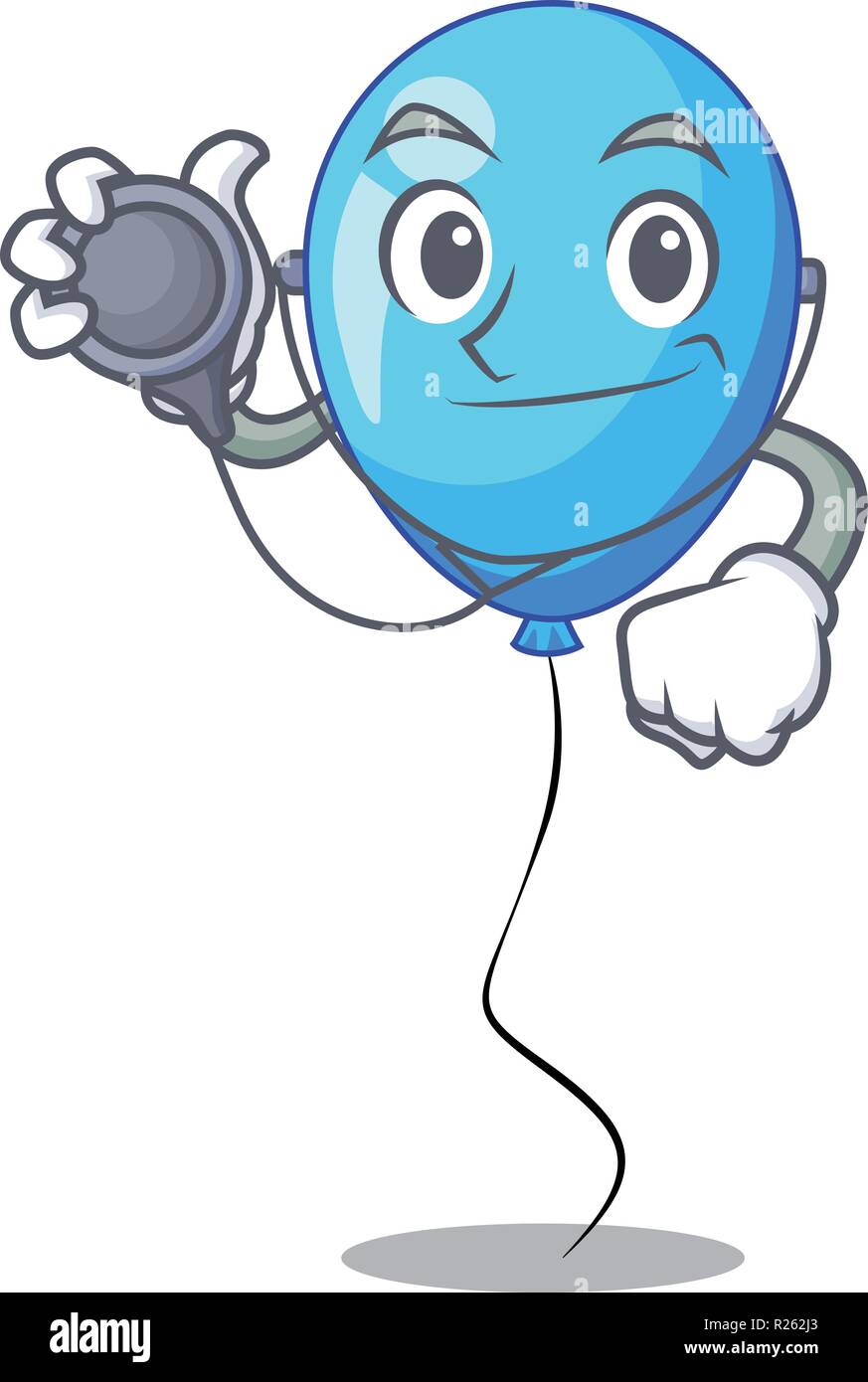 Doctor birthday cartoon on shape balloon blue Stock Vector Image & Art ...