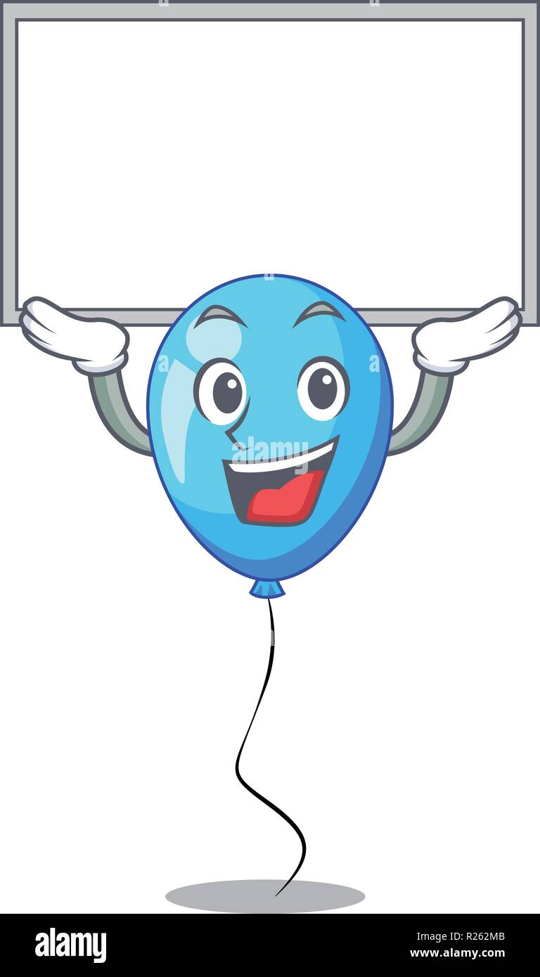 Up board birthday cartoon on shape balloon blue Stock Vector Image ...
