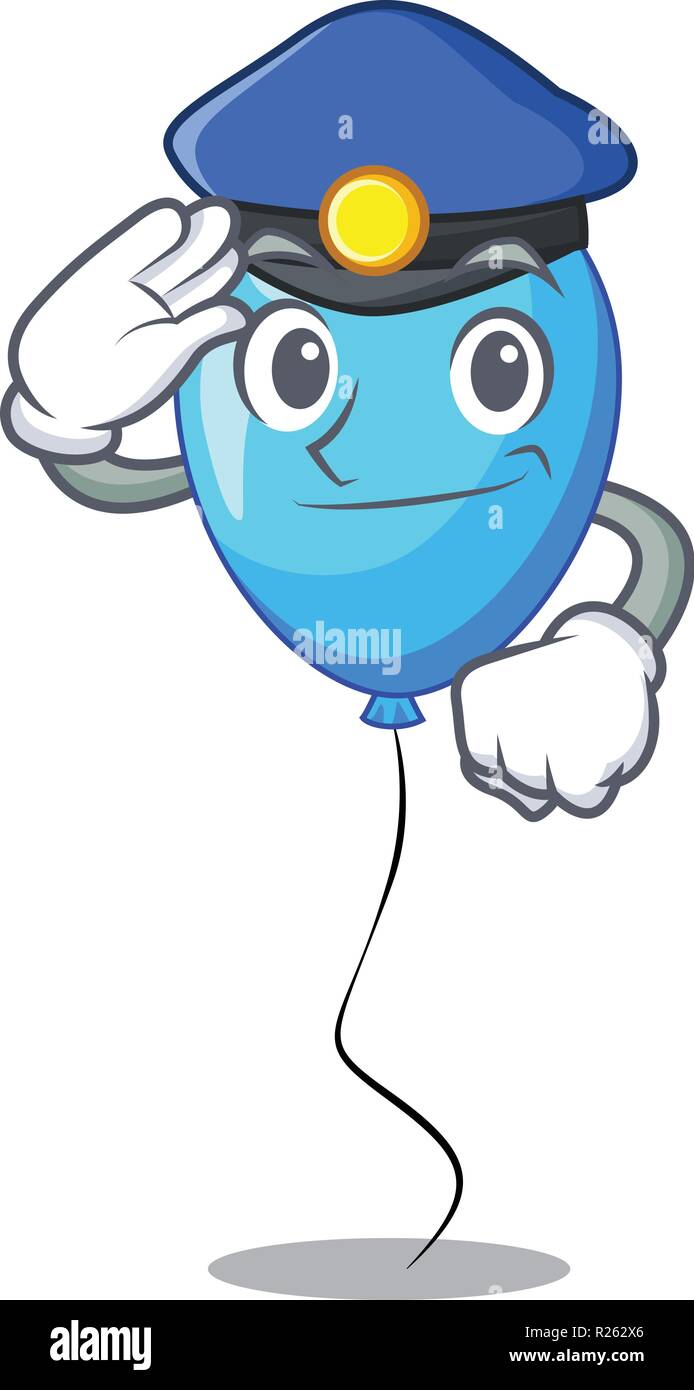 Police birthday cartoon on shape balloon blue Stock Vector Image & Art ...