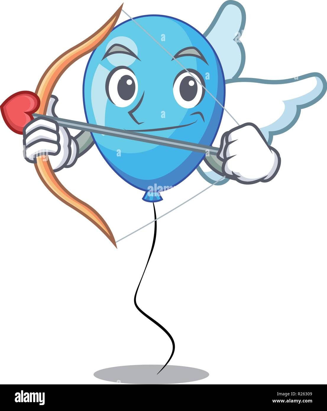 Cupid birthday cartoon on shape balloon blue Stock Vector Image & Art ...