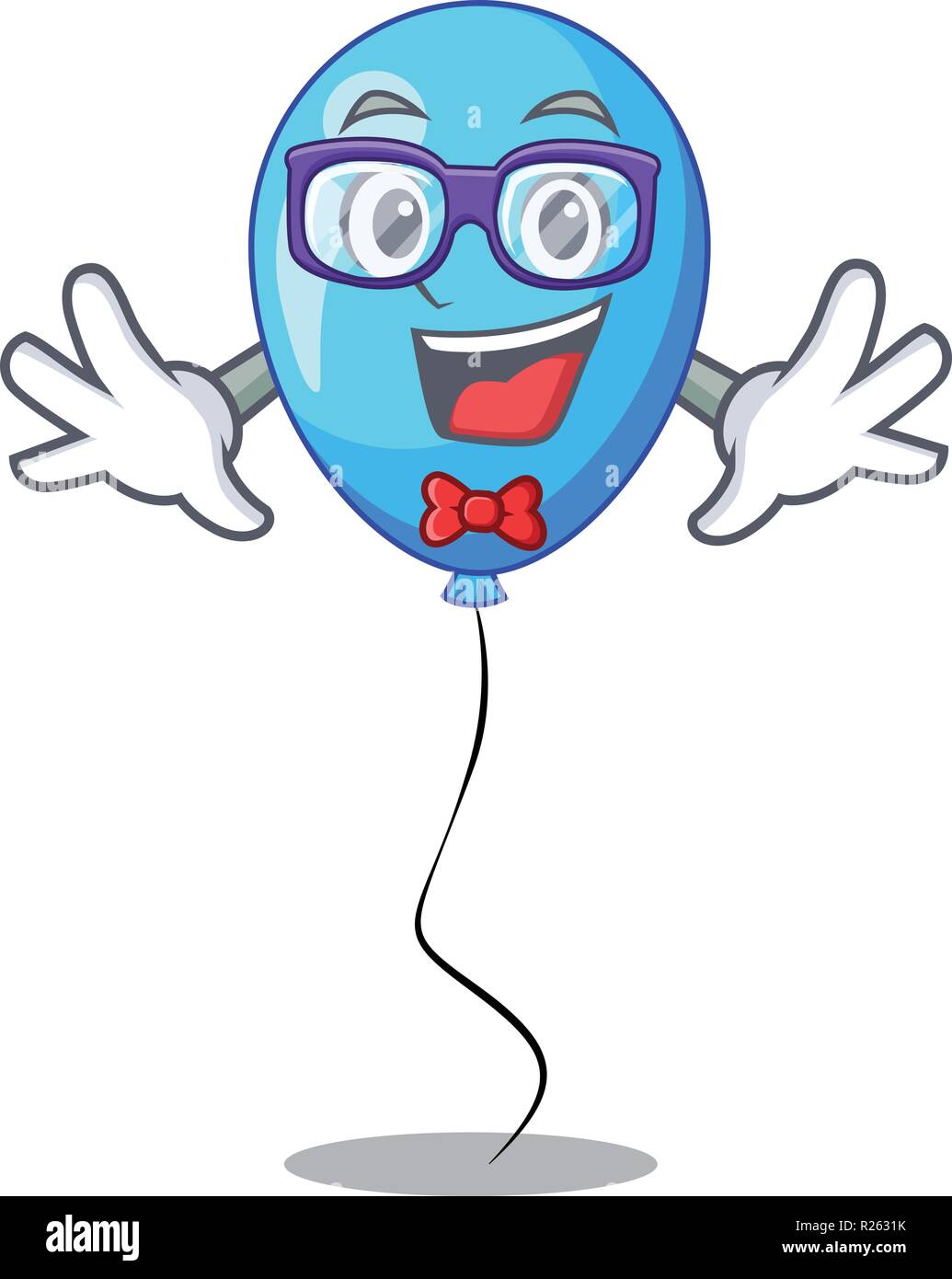 Geek blue balloon character on the rope Stock Vector Image & Art - Alamy
