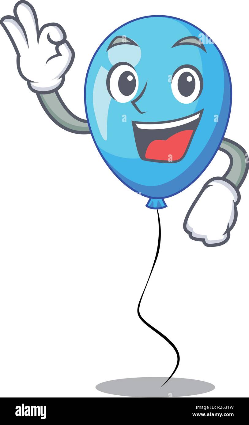 Okay blue balloon character on the rope Stock Vector Image & Art - Alamy