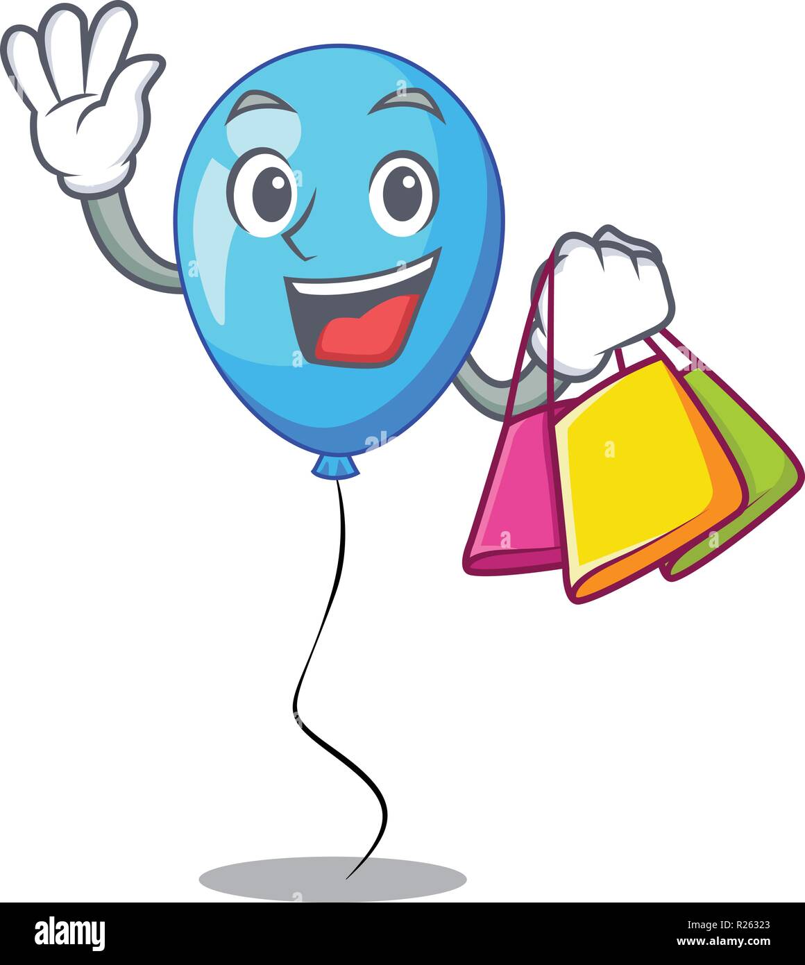 Shopping blue balloon character on the rope Stock Vector Image & Art ...