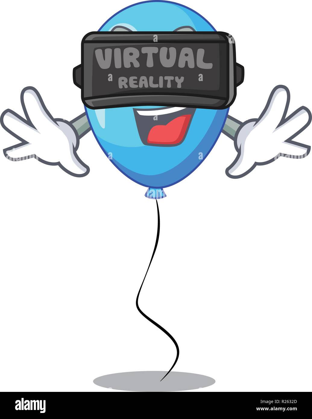 Virtual reality Party balloon blue mascot the isolated Stock Vector ...