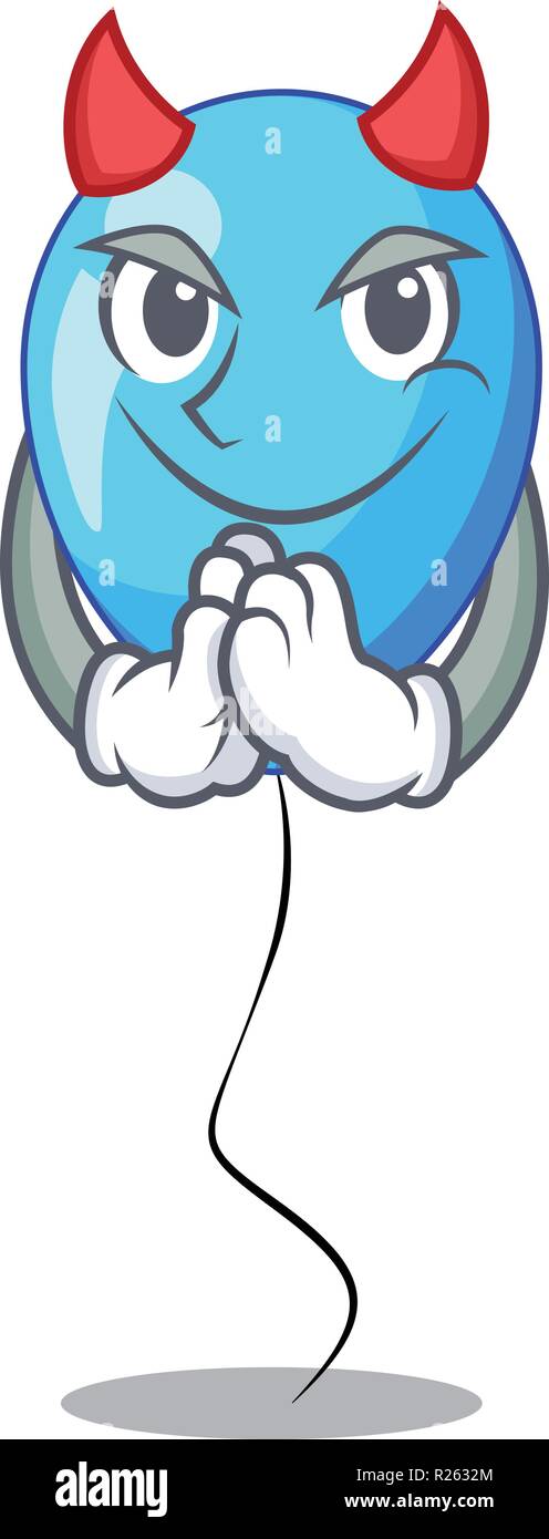 Devil Party balloon blue mascot the isolated Stock Vector Image & Art ...