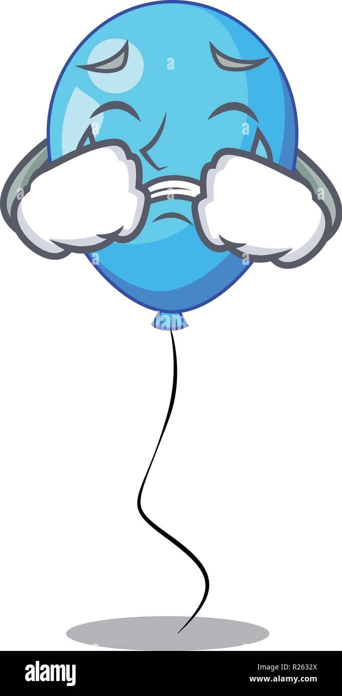 Crying Party balloon blue mascot the isolated Stock Vector Image & Art ...