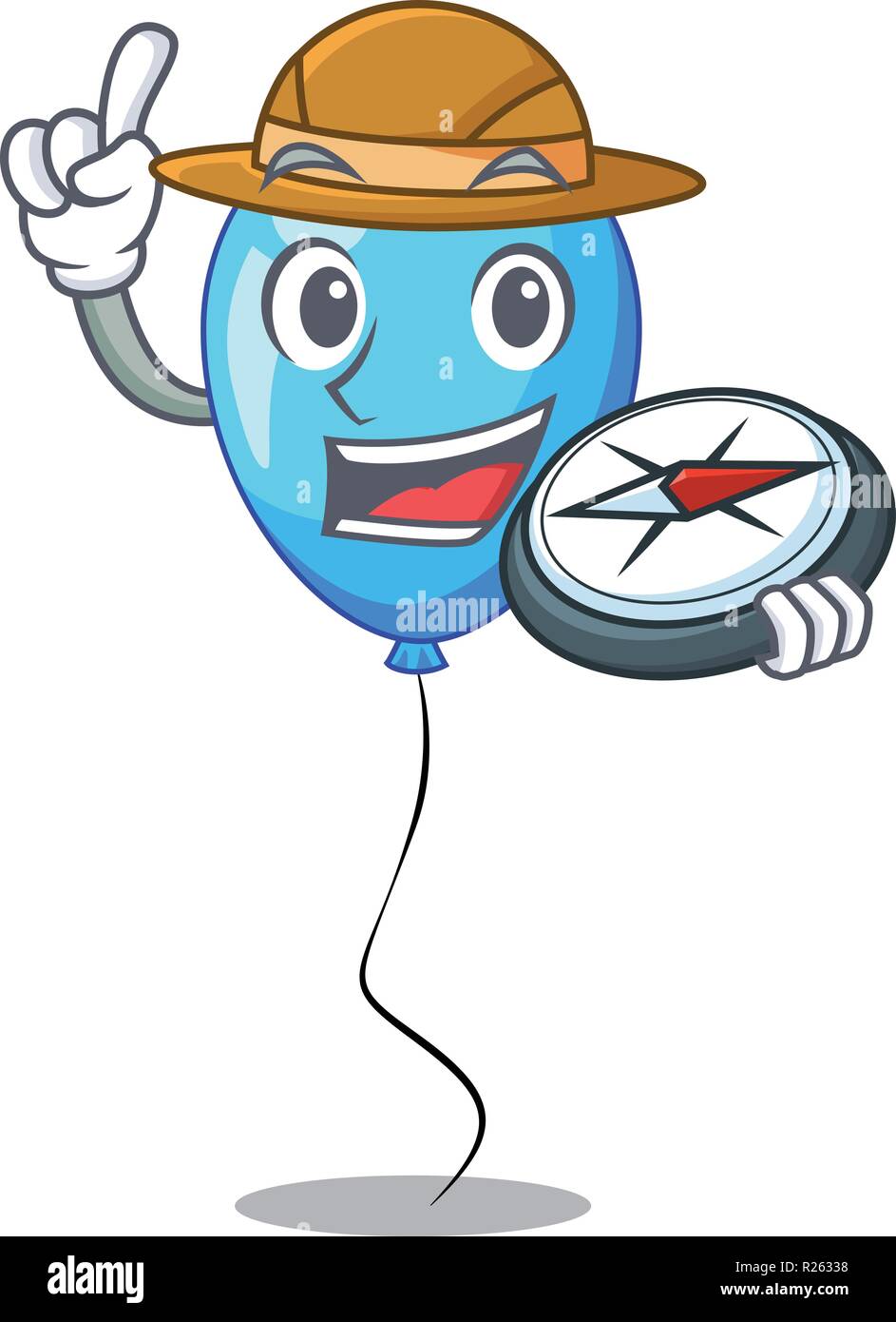 Explorer Party balloon blue mascot the isolated Stock Vector Image ...