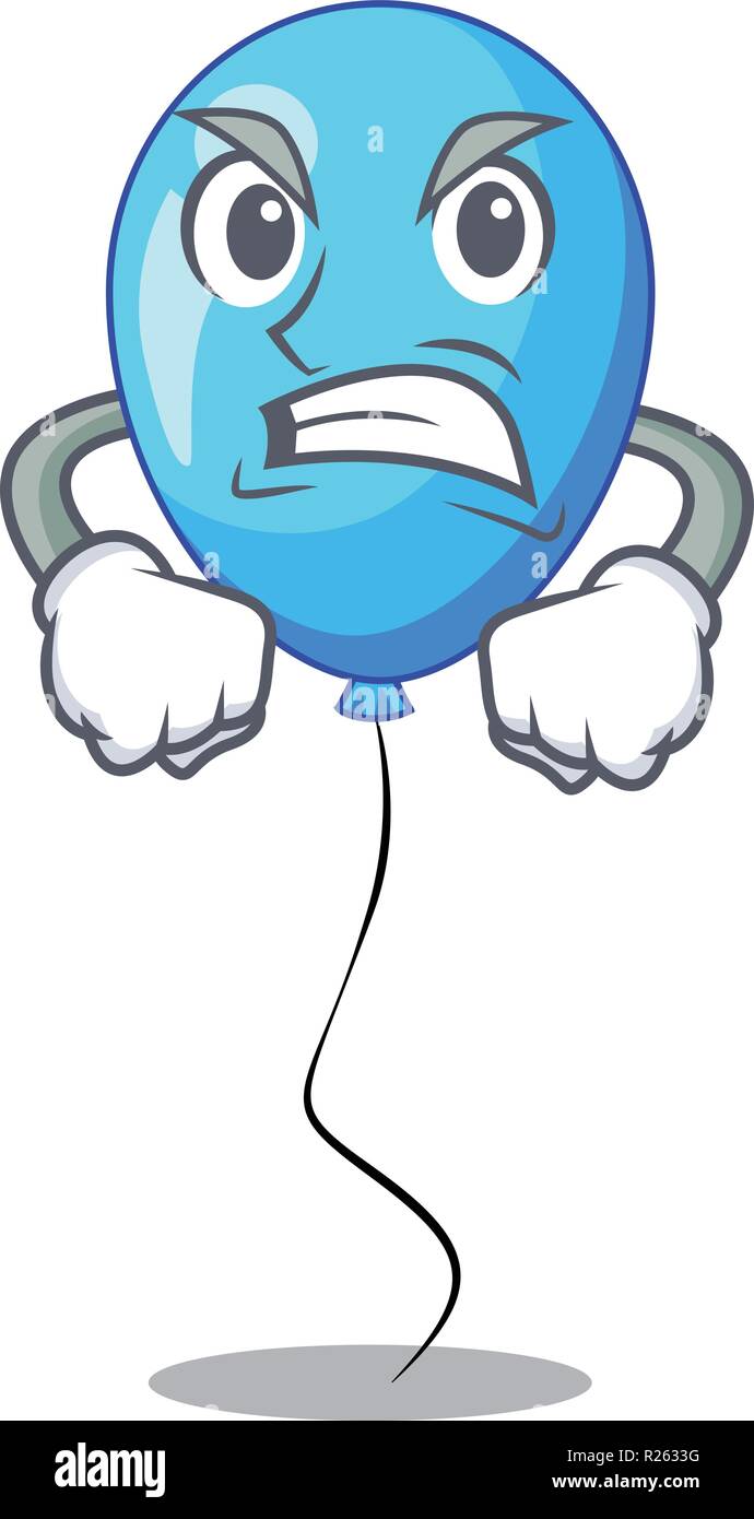 Angry Party balloon blue mascot the isolated Stock Vector Image & Art ...