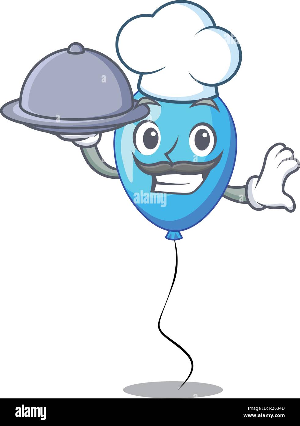 Chef with food Party balloon blue mascot the isolated Stock Vector ...