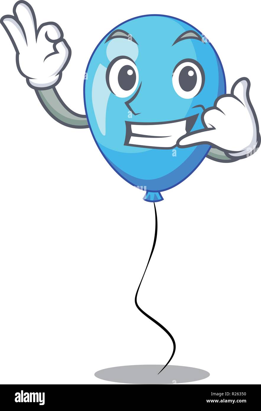 Call me blue balloon bunch design on cartoon Stock Vector Image & Art ...