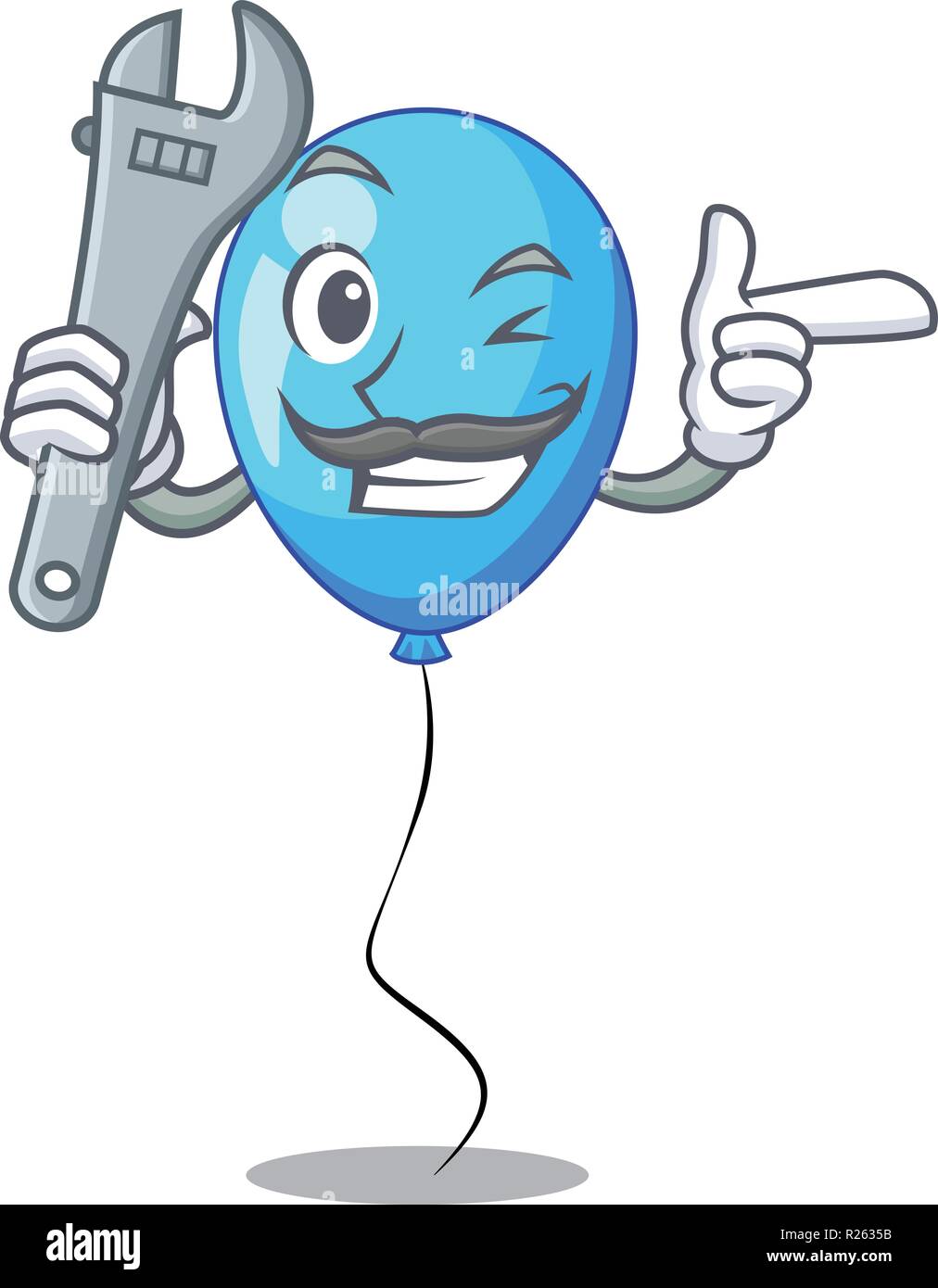 Mechanic blue balloon bunch design on cartoon Stock Vector Image & Art ...