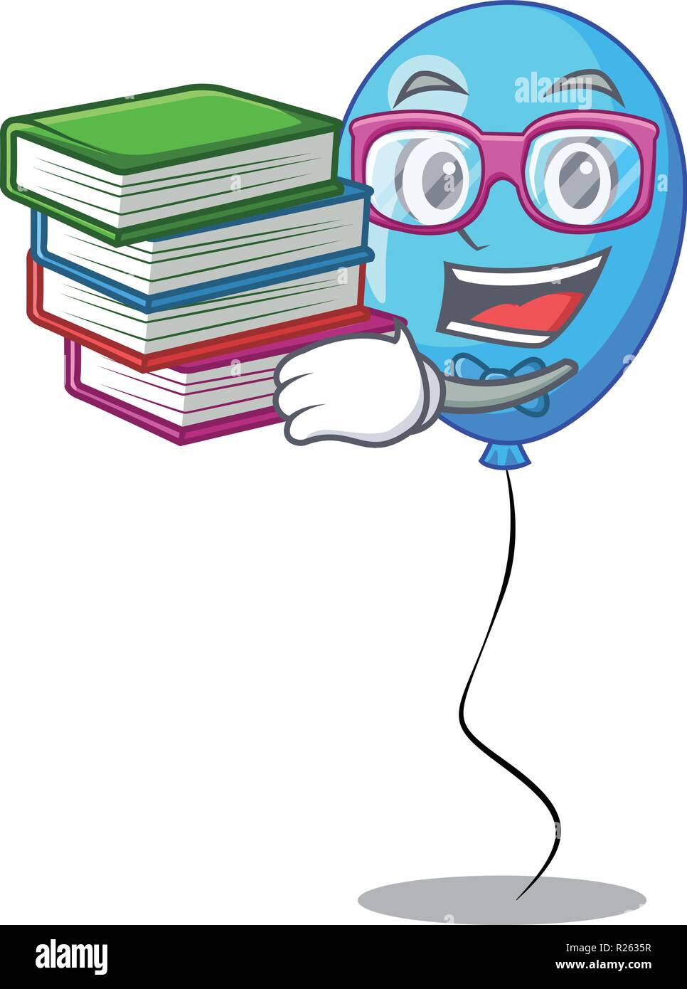 Student with book blue balloon bunch design on cartoon Stock Vector ...