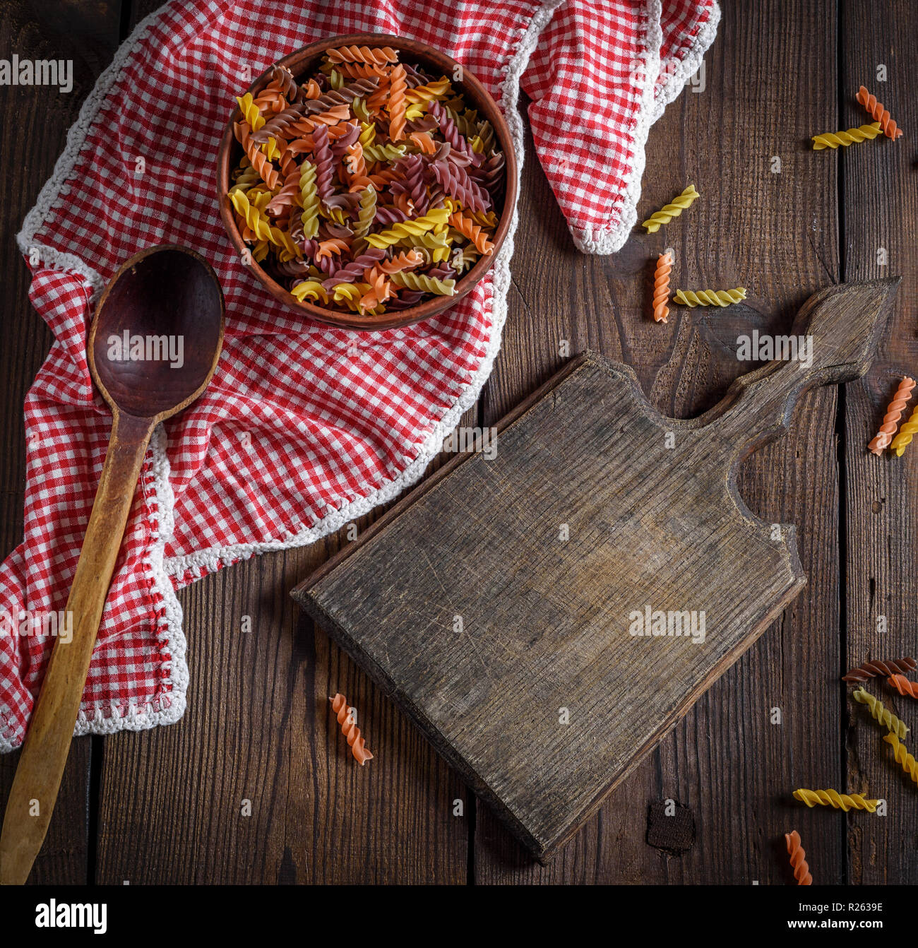 Raw pasta fusilli on hi-res stock photography and images - Alamy