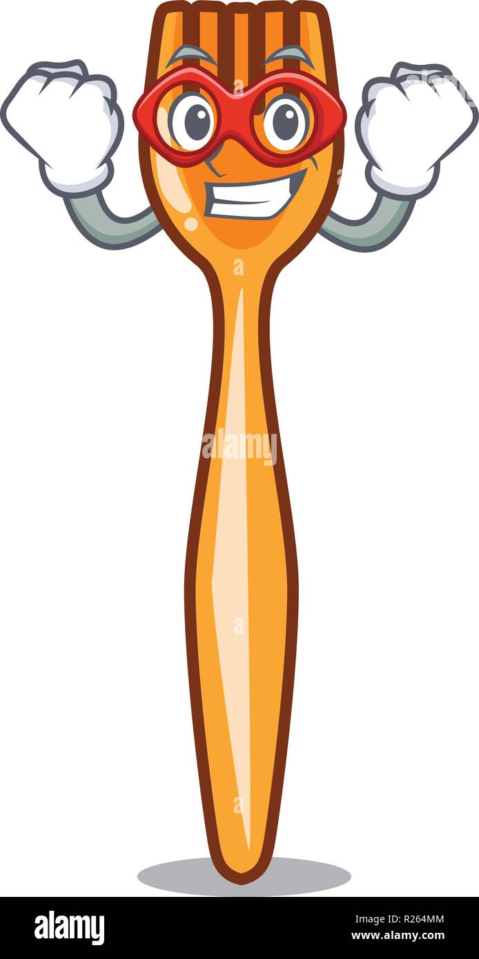 Super hero plastic fork cartoon with the isolated Stock Vector Image ...