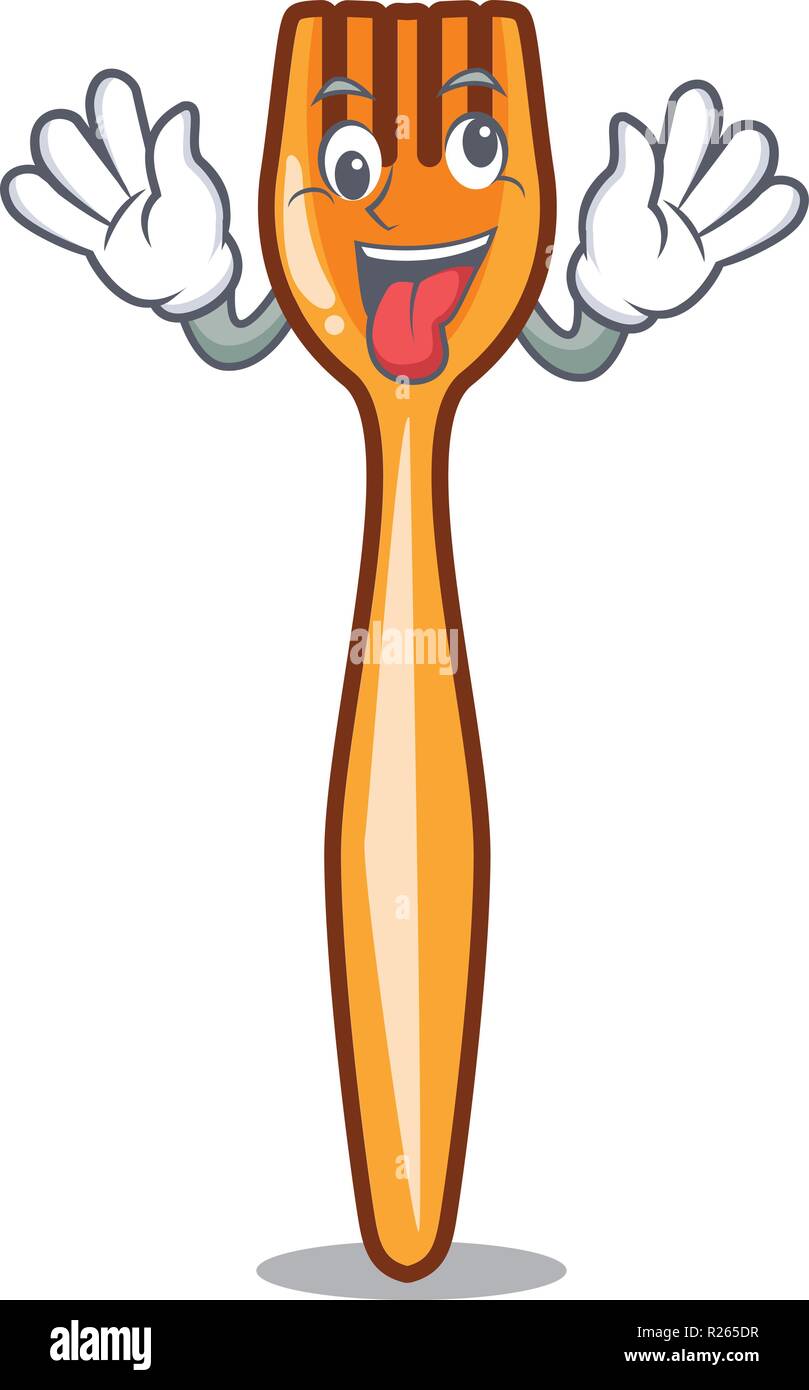 Crazy plastic fork on cartoon image funny Stock Vector Image & Art - Alamy