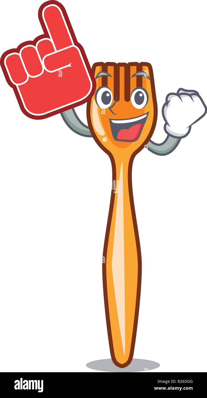 Foam finger plastic fork on cartoon image funny Stock Vector Image ...