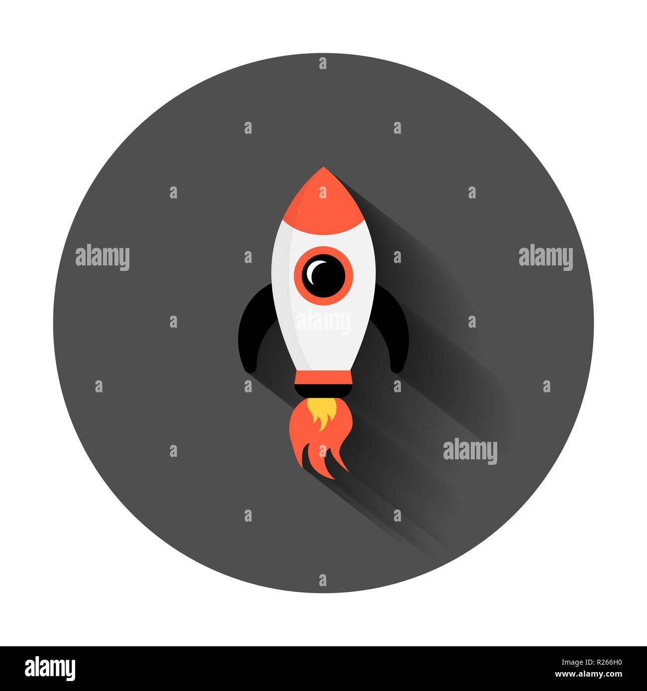 Rocket space ship icon in flat style. Spaceship vector illustration ...